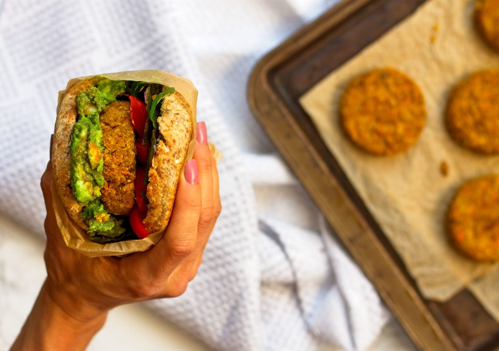 Plant-Based Breakfast Sammy with tempeh sausage - Wholly Plants